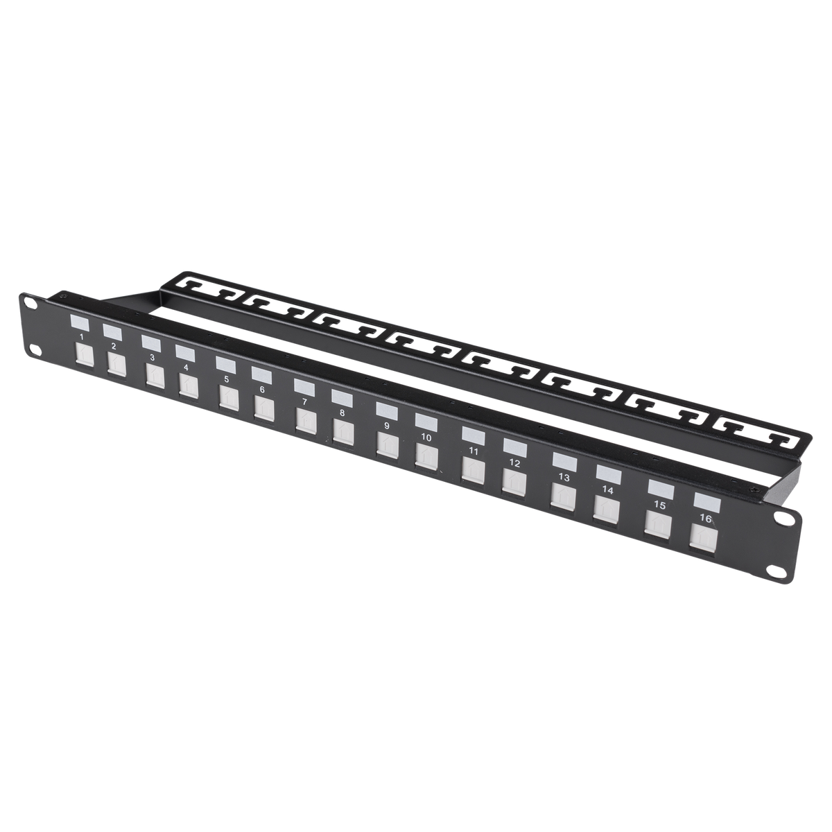 DYNAMIX 16 Port Unloaded Patch Panel, Shuttered Keystone Inserts, 1RU ...