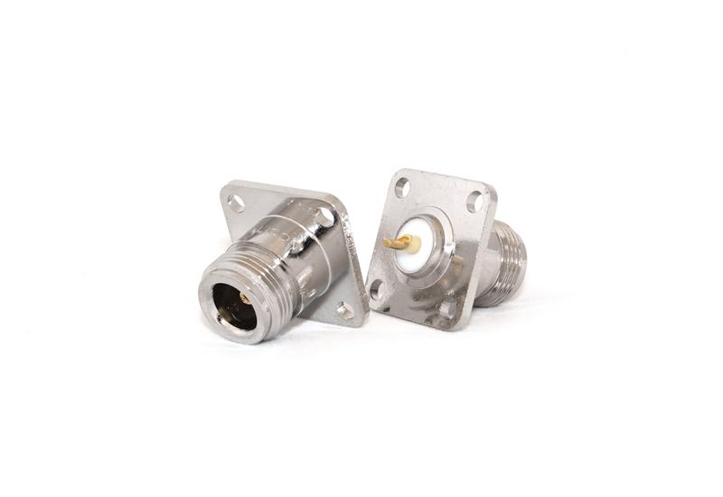 N-Type Female Panel Mount 4-Hole Flange 50 Ohm Connector — IT·hub