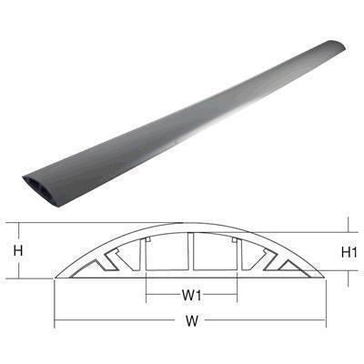 Dynamix FRD-70 1M Floor Mount Round Wiring Duct. Grey. 70mm Wide x 15m ...